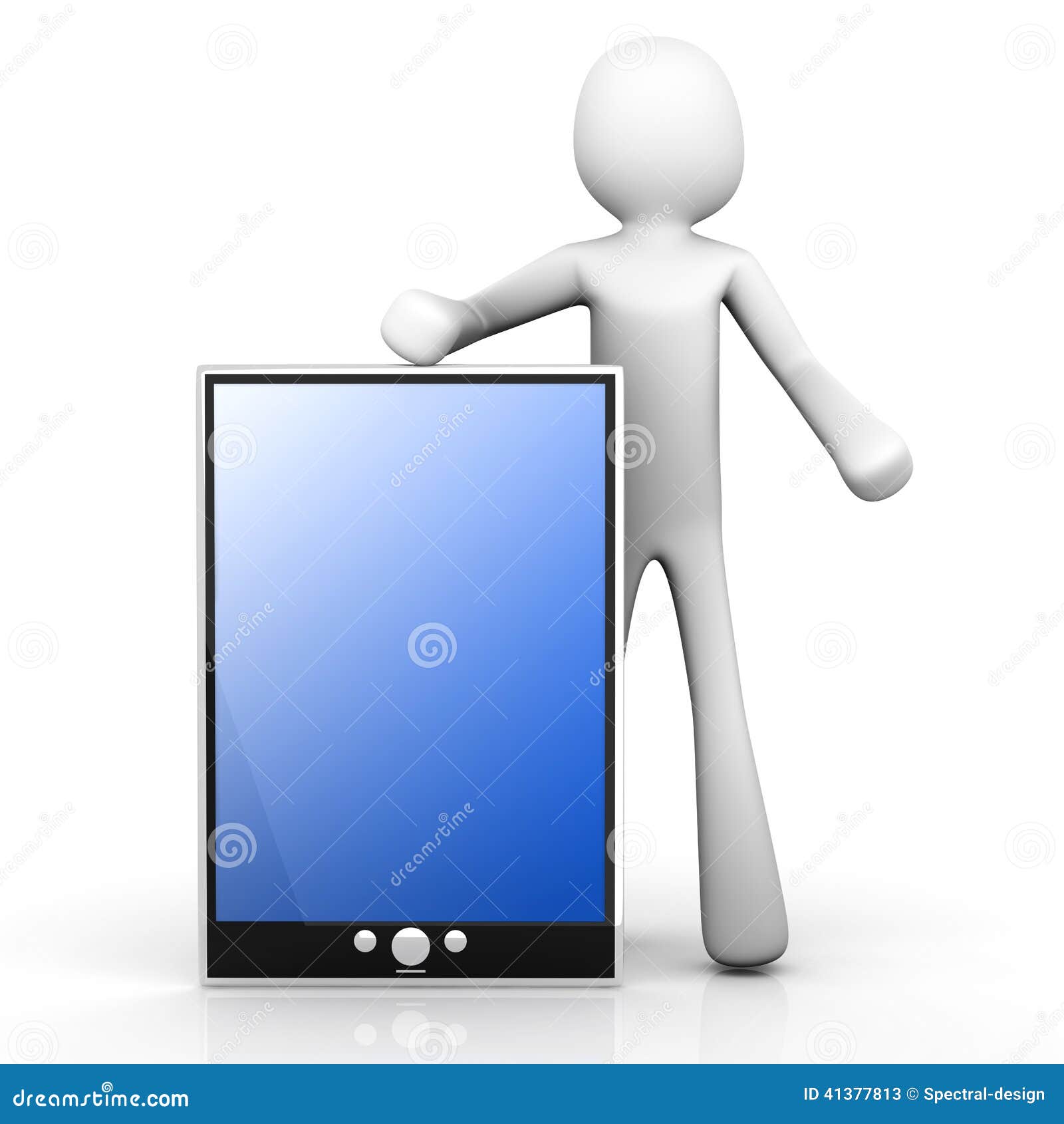 Holding a Tablet PC stock illustration. Illustration of person - 41377813
