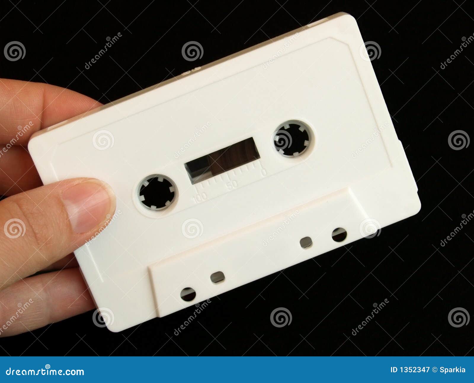 Holding a tape stock image. Image of sound, blank, vintage - 1352347