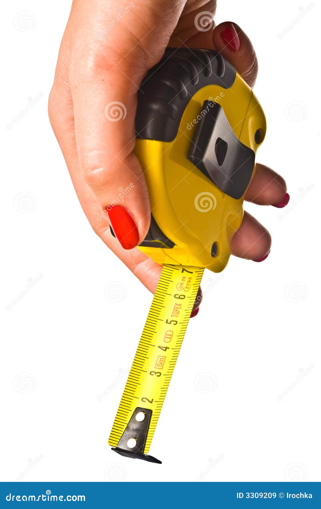Holding tape measure stock image. Image of plastic, precision - 3309209