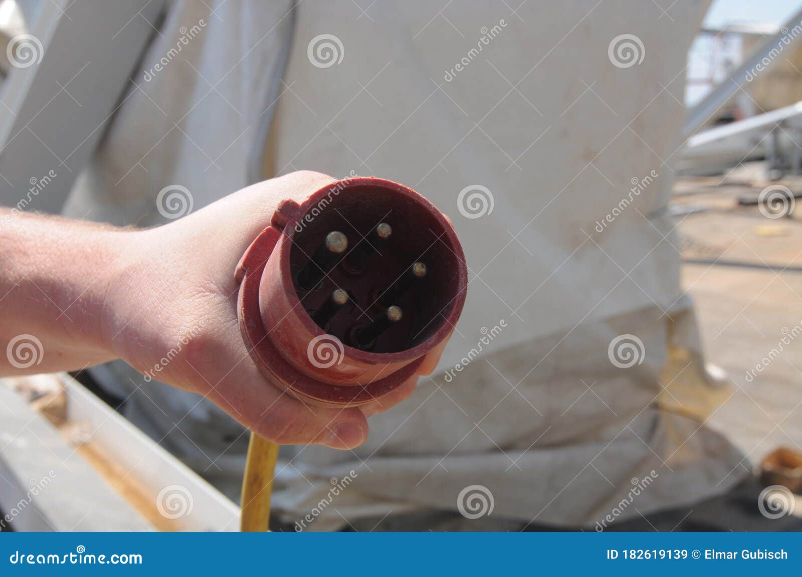 Holding a Three-phase Power Plug Stock Image - Image of grid, three ...