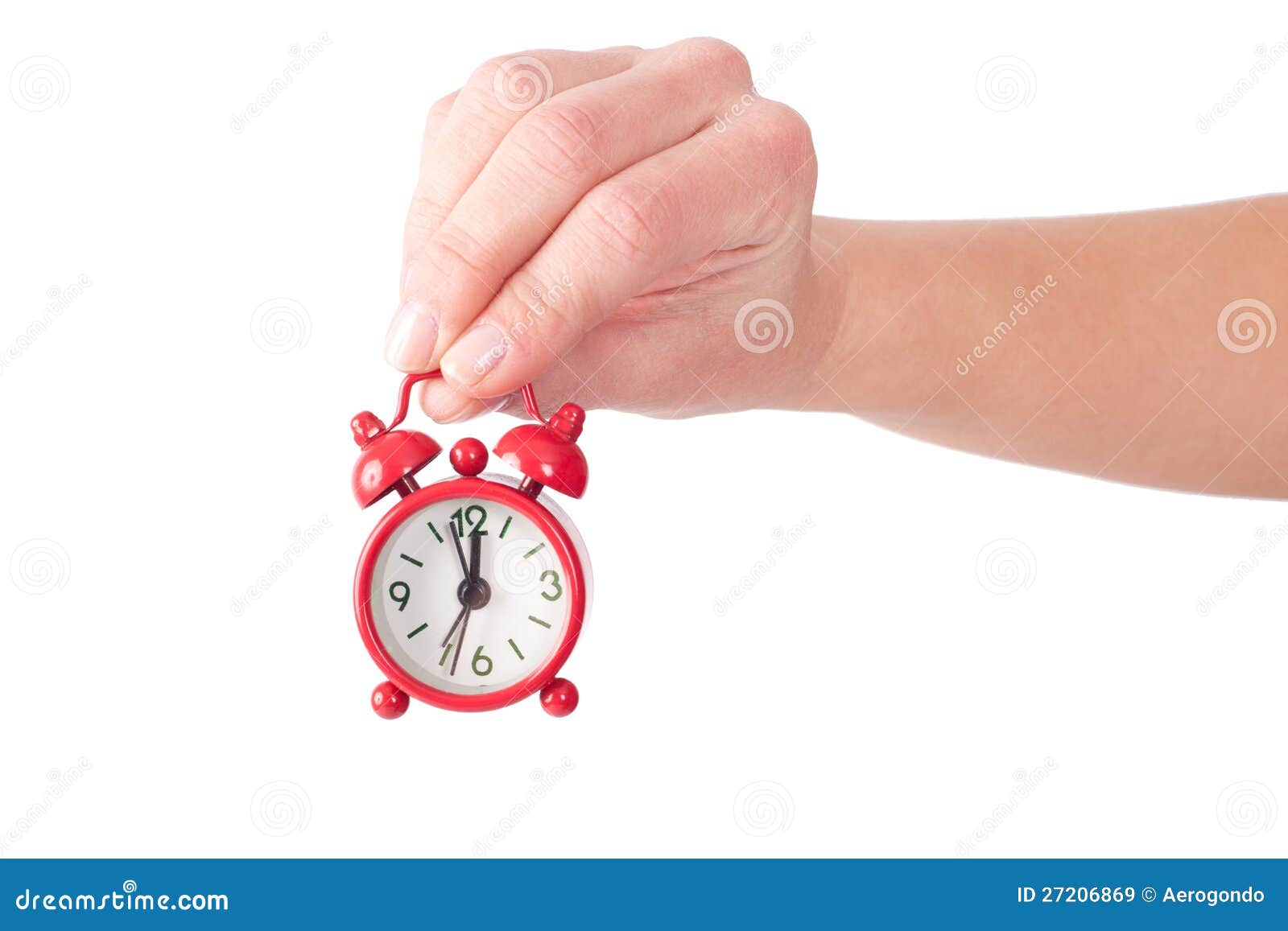 Holding a tiny alarm clock stock image. Image of urgent - 27206869