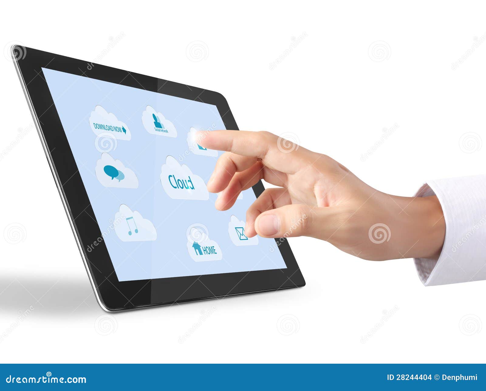 Holding Touch Screen Tablet Stock Illustration - Illustration of ...