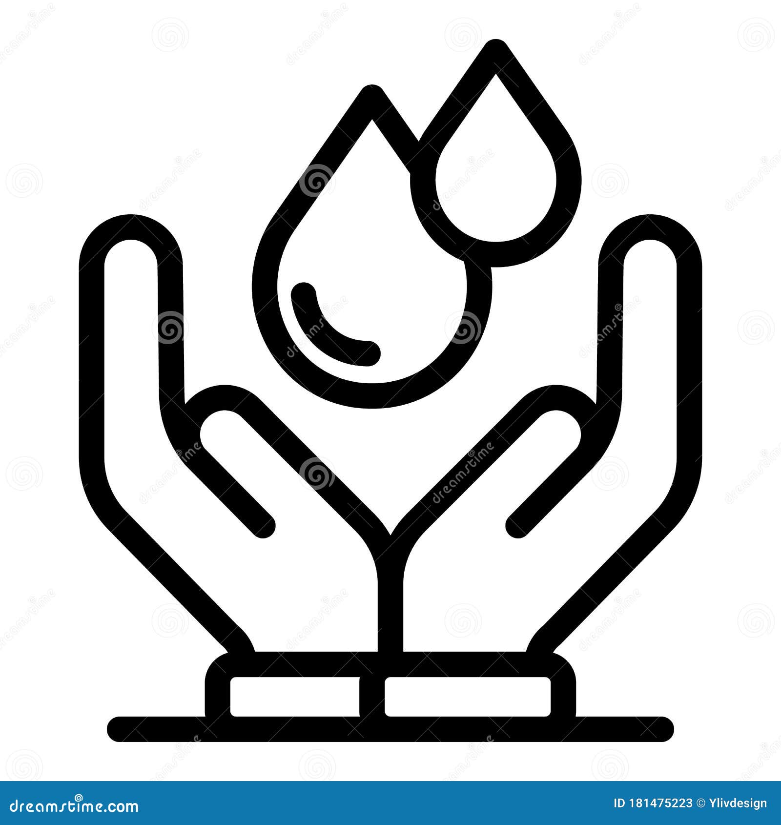 Holding Two Drops Icon, Outline Style Stock Vector - Illustration of ...