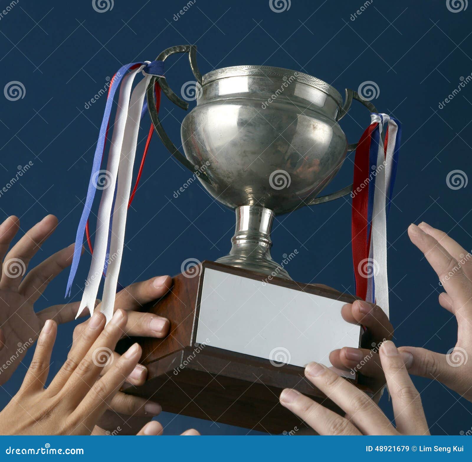 Holding up trophy stock image. Image of vertical, clear - 48921679