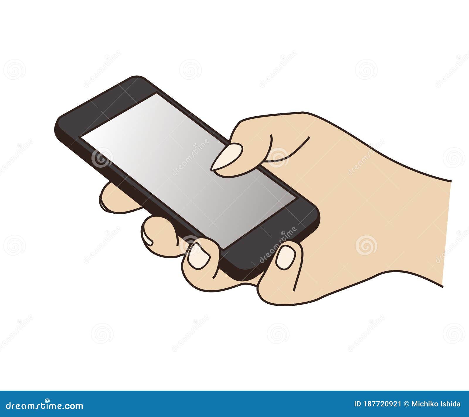Holding and Using a Cell Phone Mobile Phone at Hand Stock Vector ...
