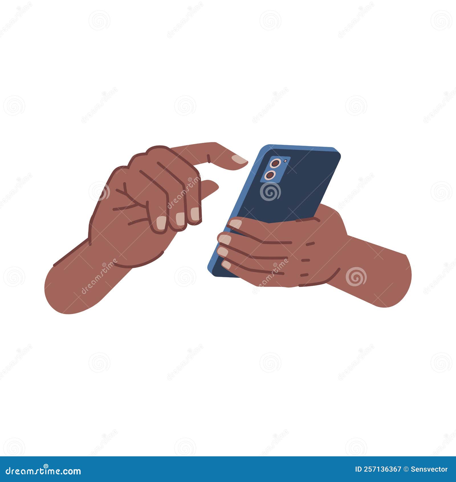 Holding and Using Smartphone Stock Vector - Illustration of digital ...