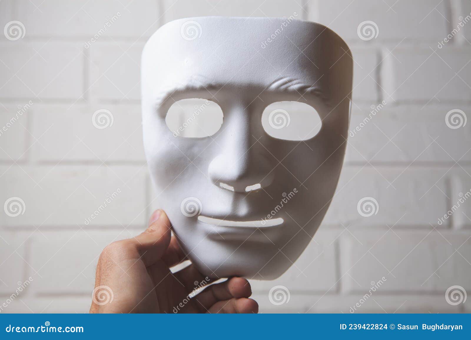 Holding a White Anonymous Mask Stock Photo - Image of disguise ...
