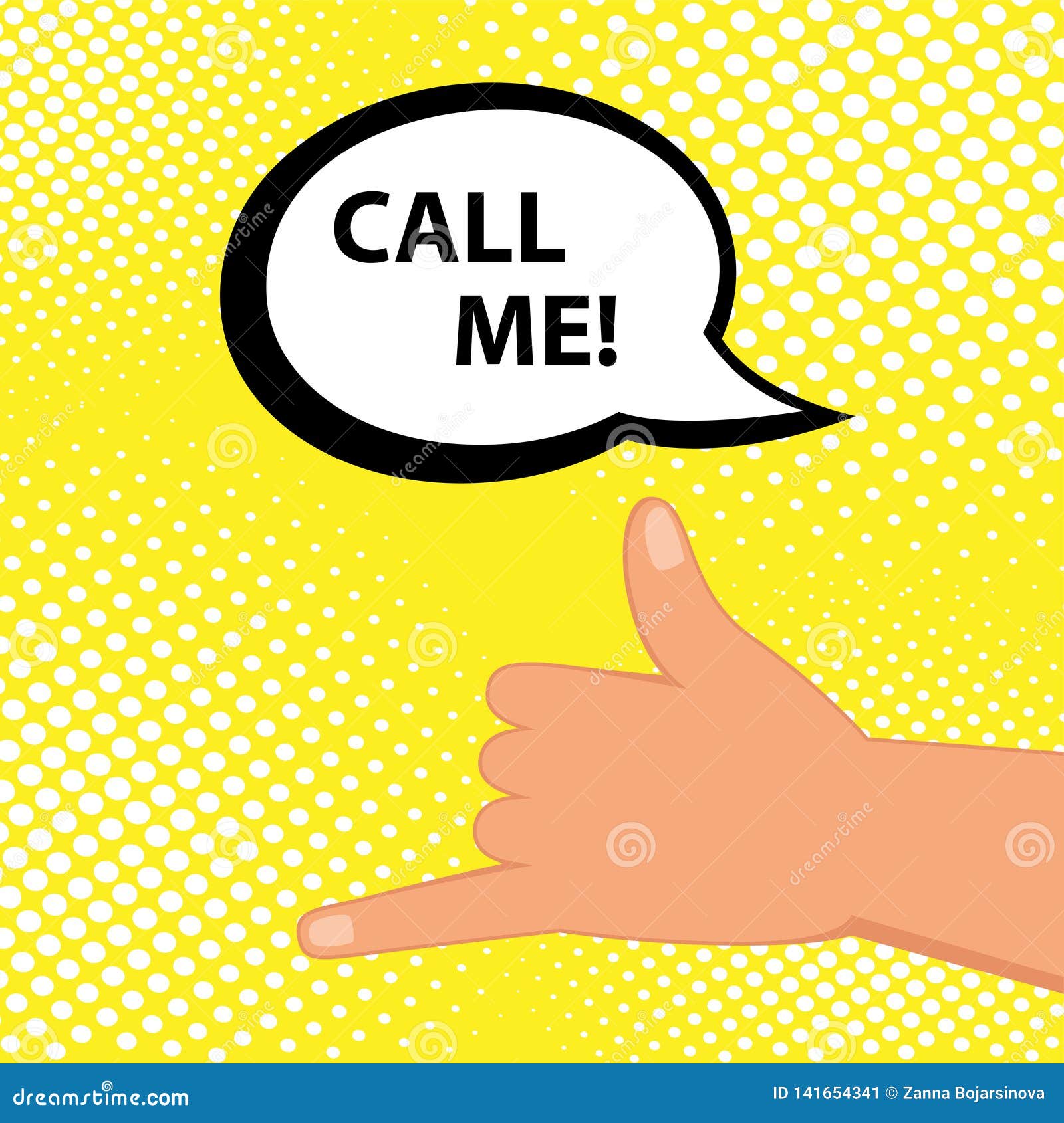 Black Silhouette of Hand Gesture CALL ME with Speech Bubble. Stock ...