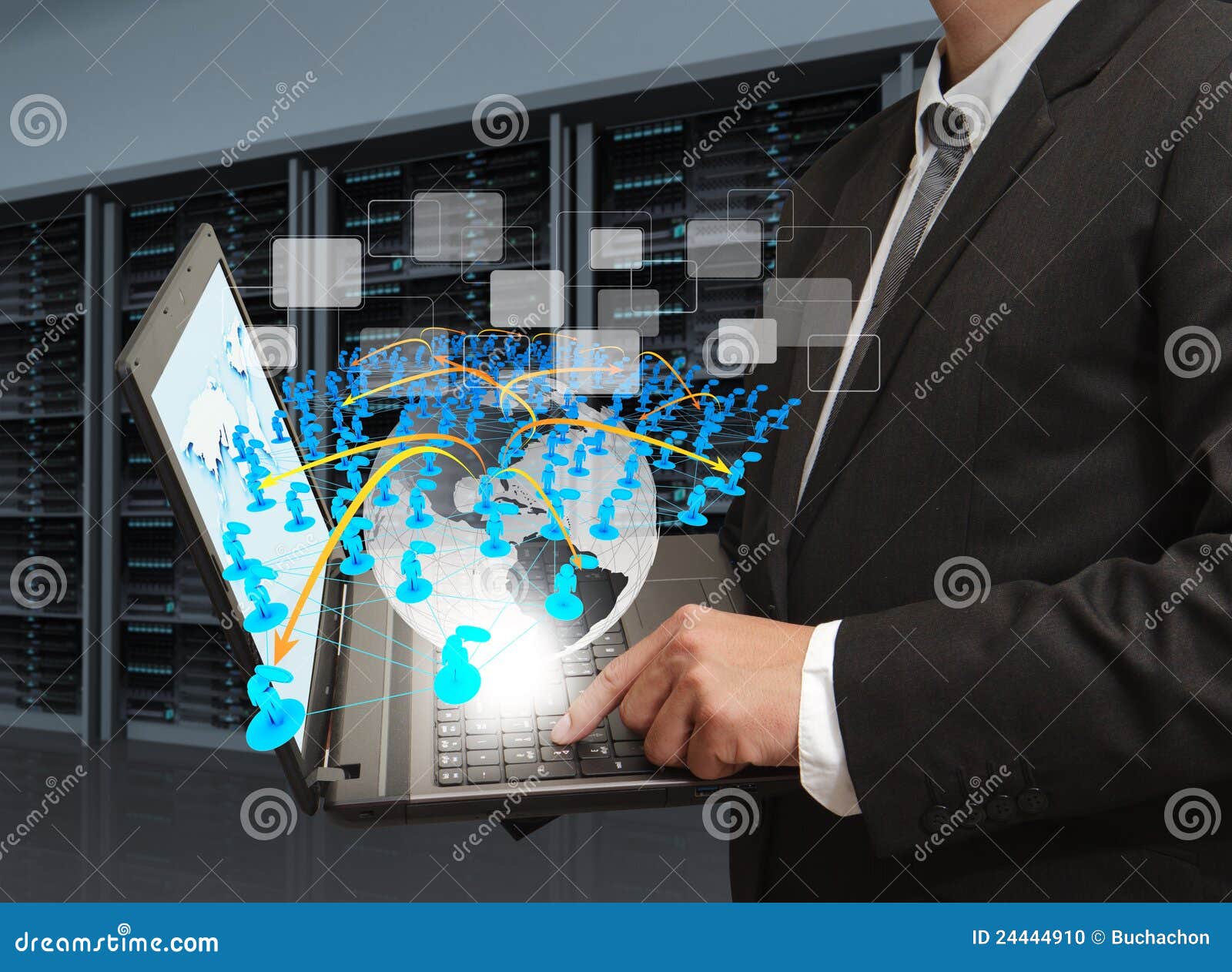 Holds laptop computer stock photo. Image of blue, background - 24444910