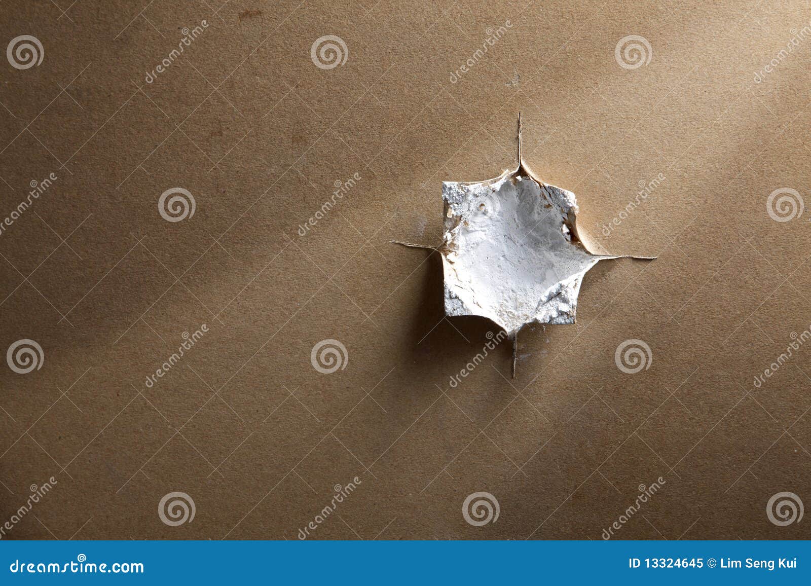 Hole stock image. Image of plasterboard, isolated, torn - 13324645
