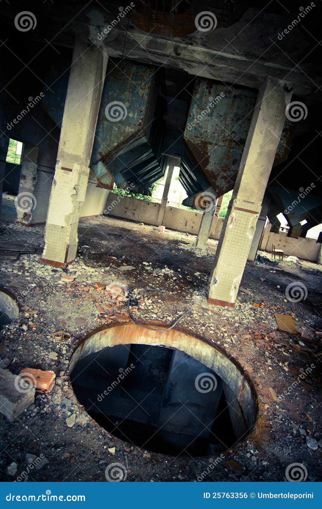 Hole in abandoned building stock photo. Image of inside - 25763356