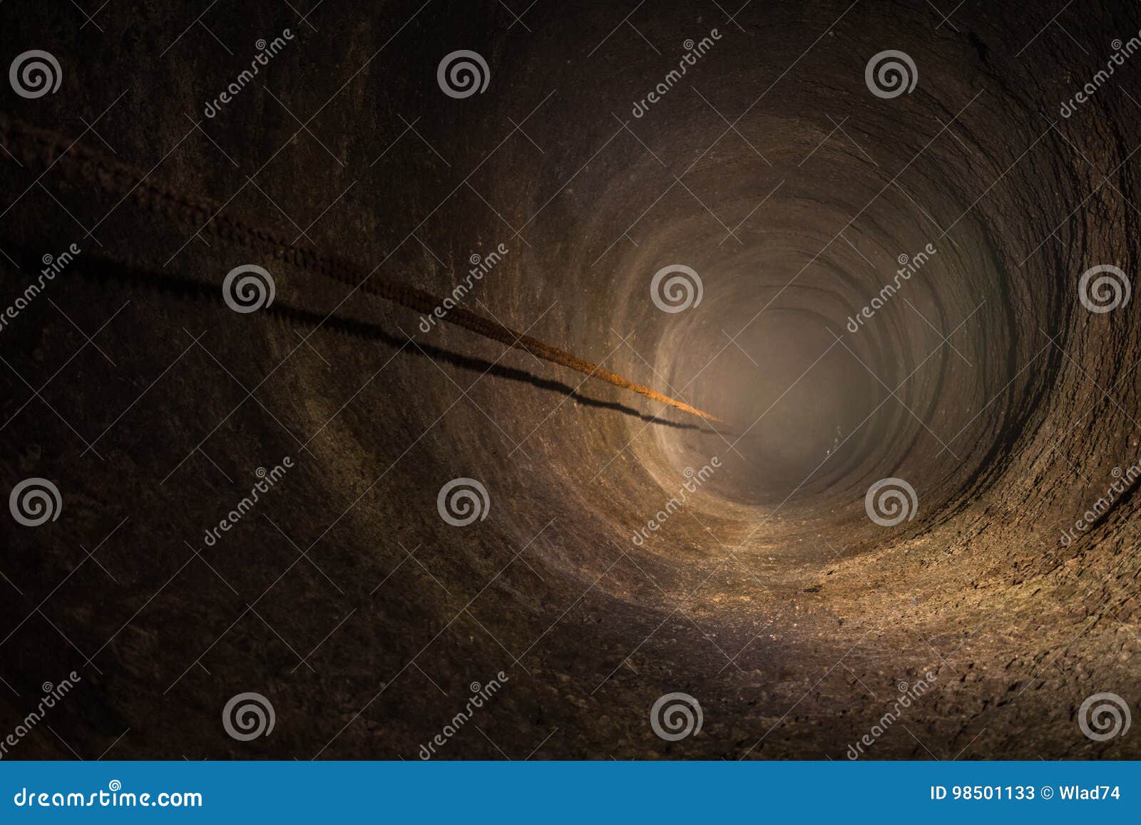 The Hole of an Ancient Stone Well Stock Image - Image of iron, vapor ...