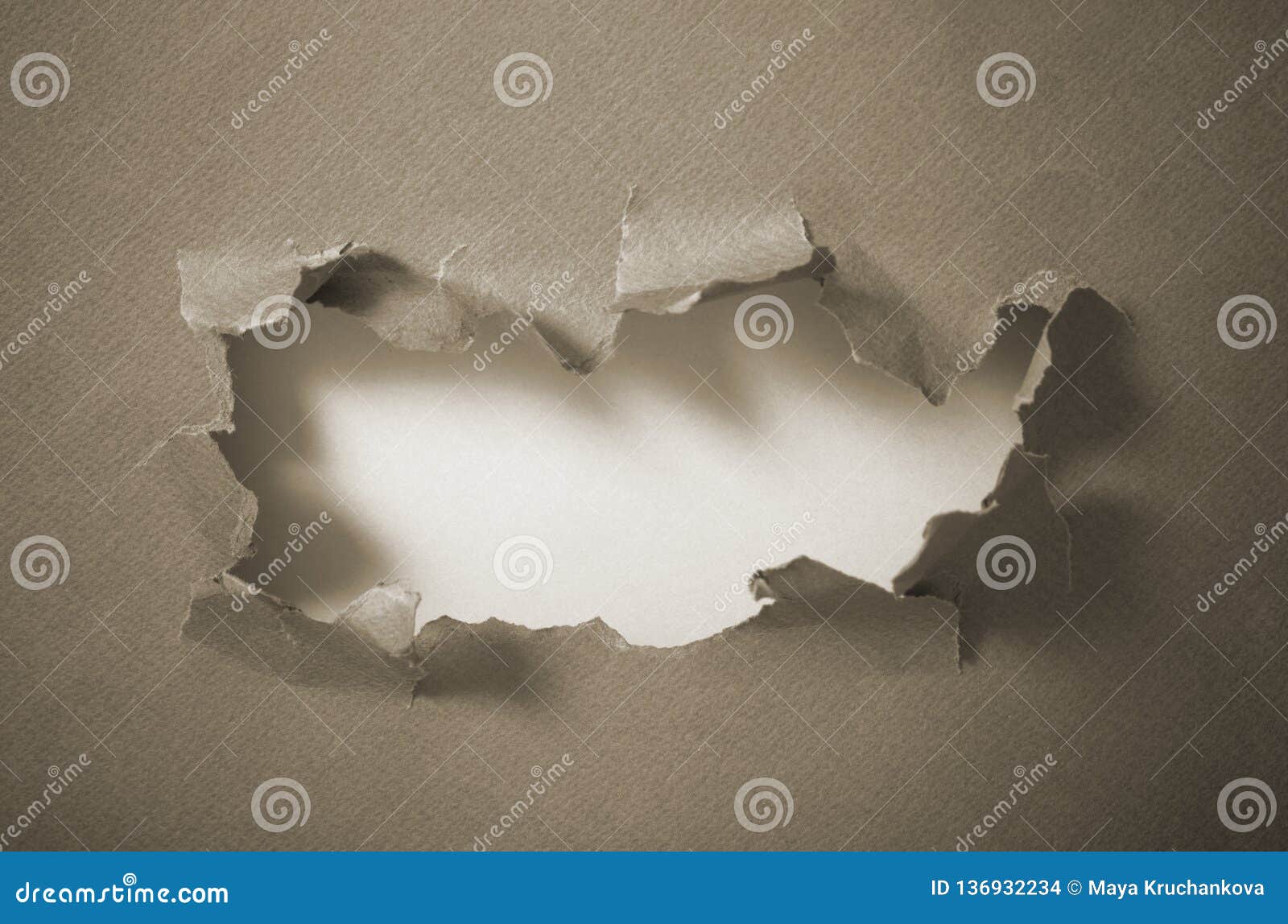 Hole in Paper, Abstract Background Stock Photo - Image of design, brown ...