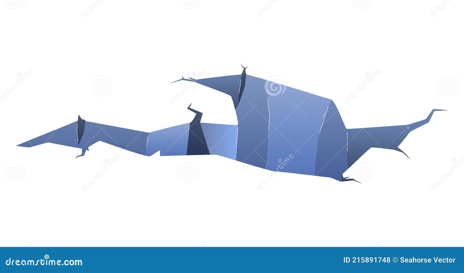 Hole Breaking, Ice Crack, Surface Background, Isolated on White ...