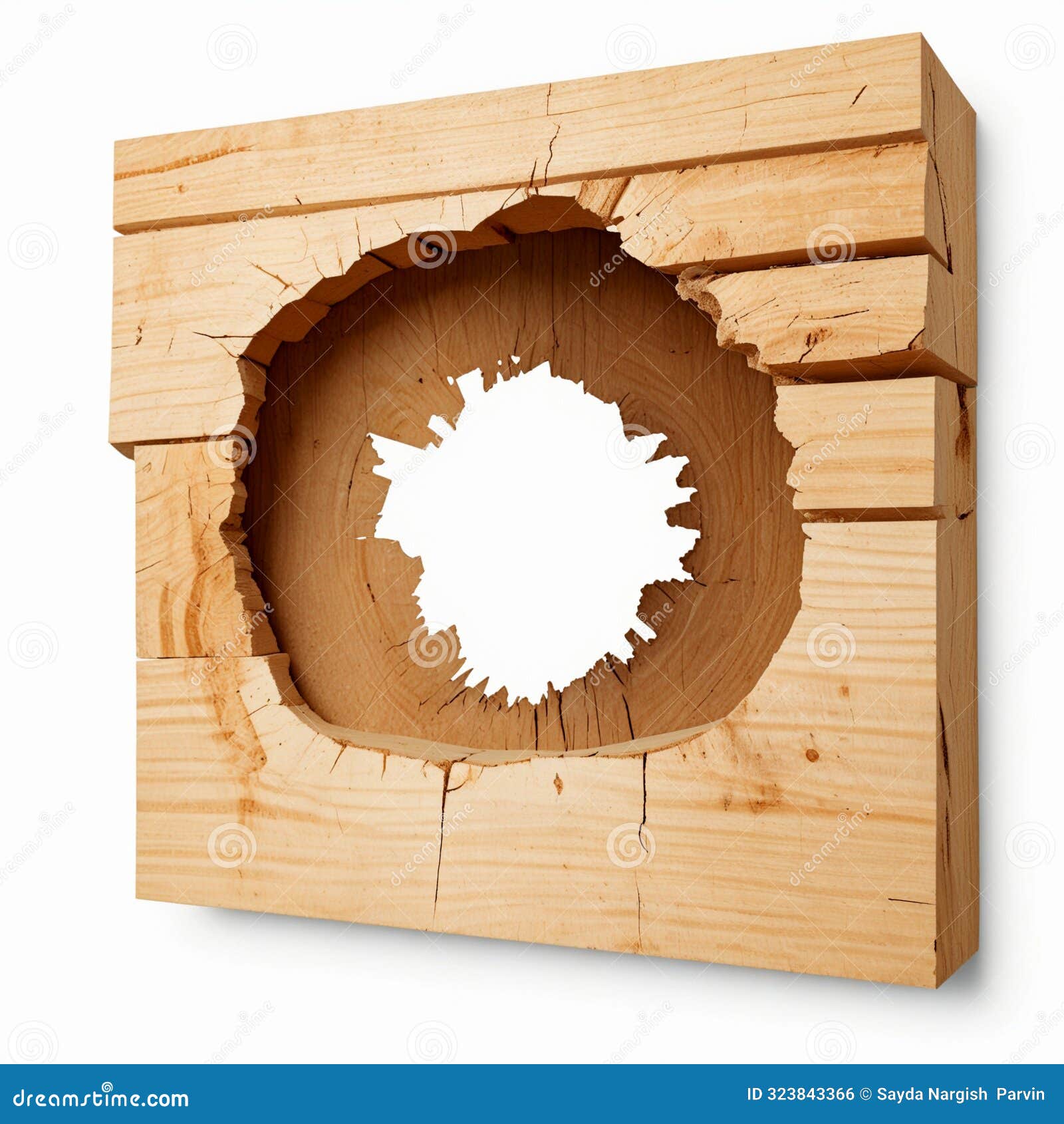 Hole Breaking, Ice Crack, Surface Background, Isolated On White ...