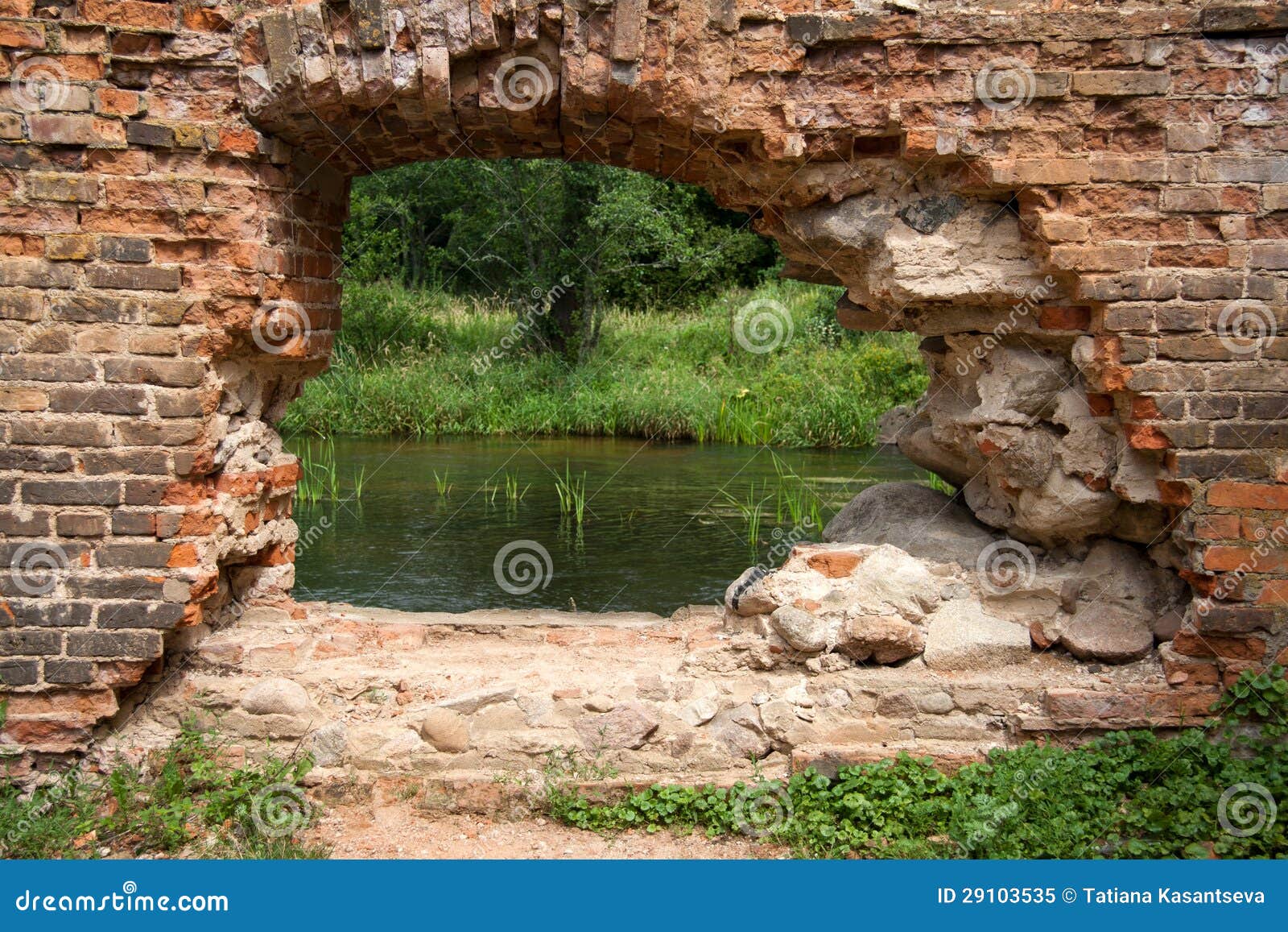 Hole in the brick wall stock image. Image of historic - 29103535