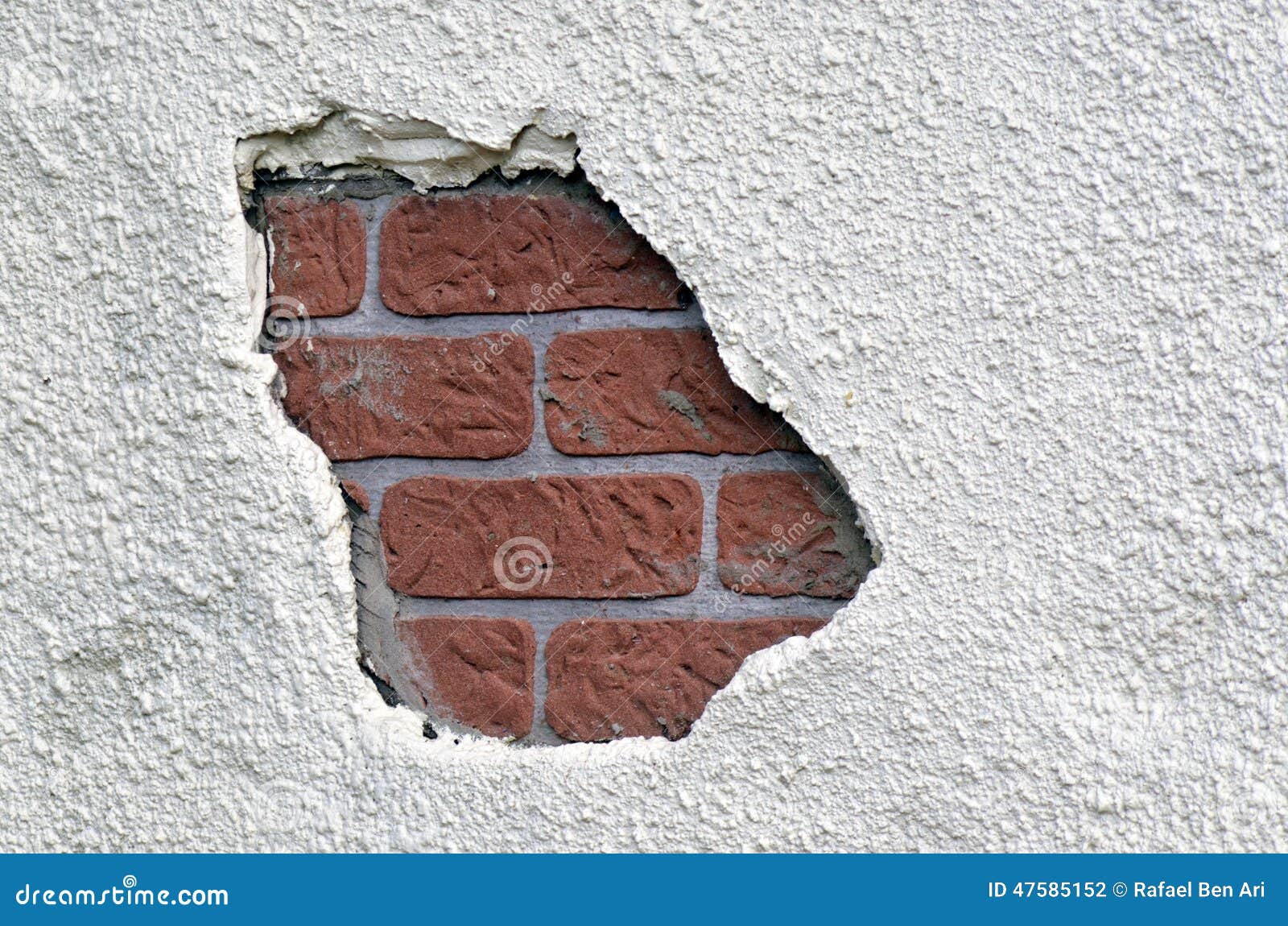 Hole in a brick wall stock photo. Image of aged, brick - 47585152