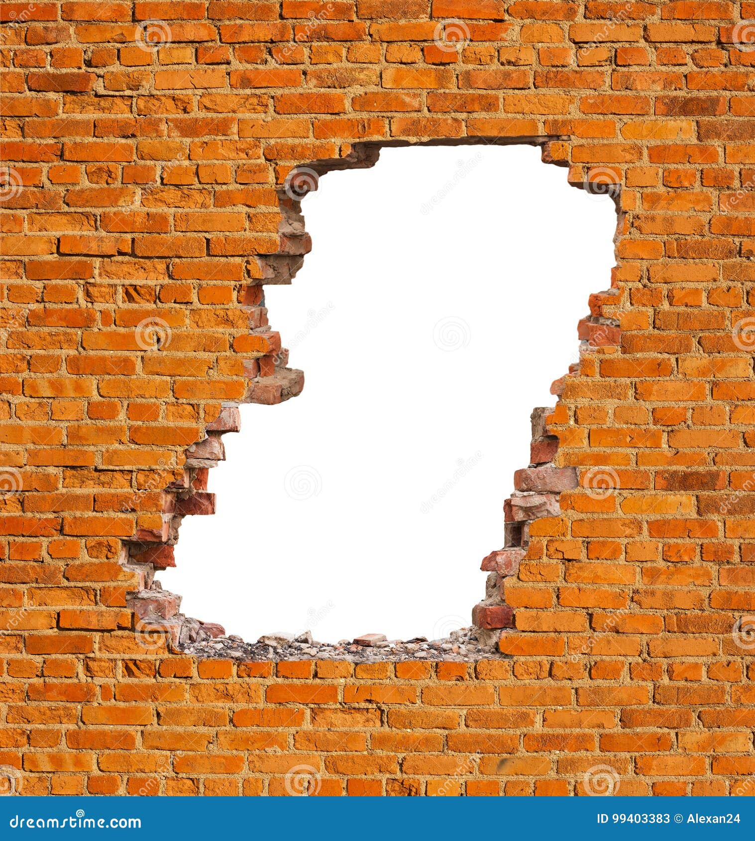 Hole brick wall stock image. Image of exterior, earthquake - 99403383