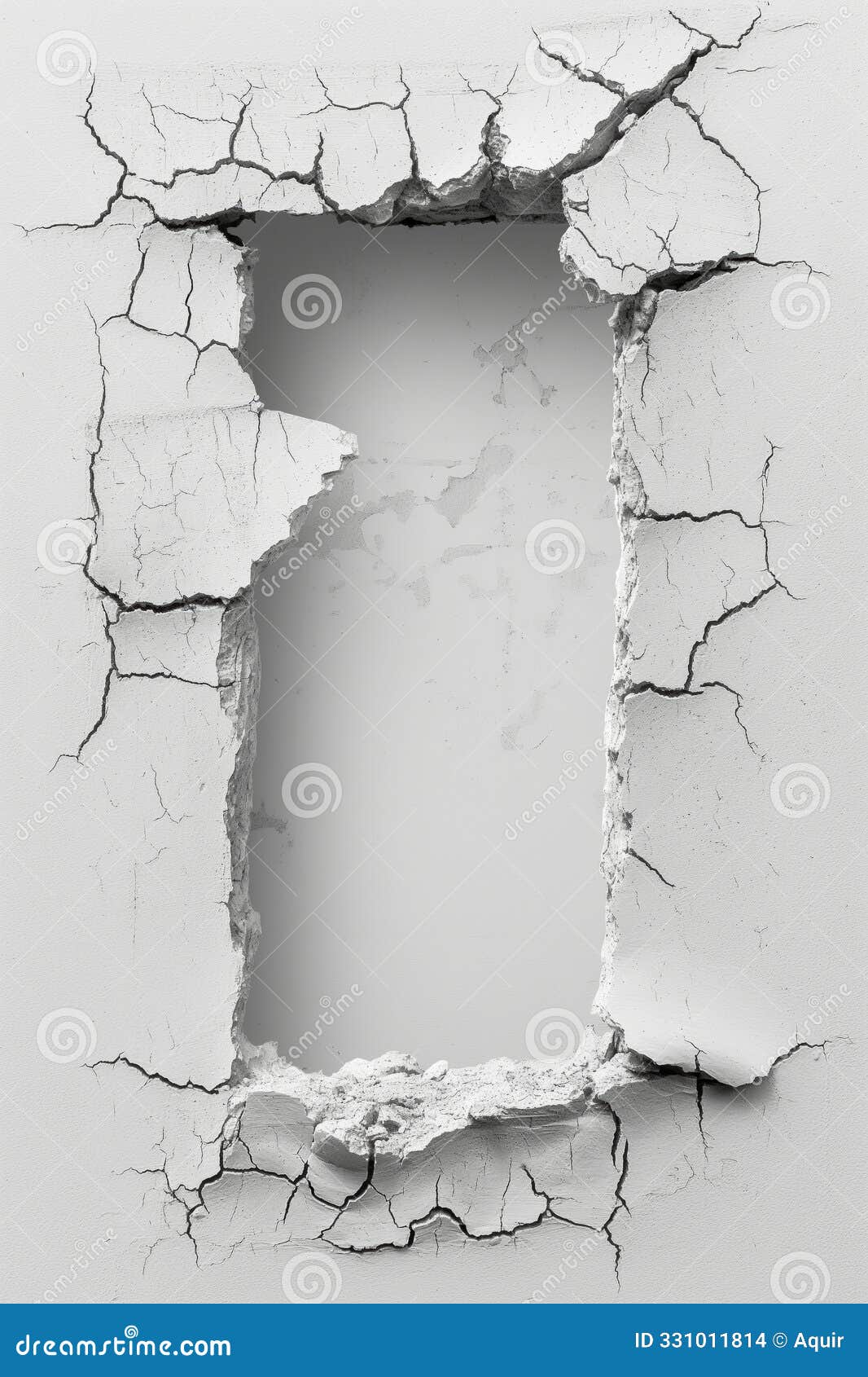 Hole in a Wall. Hole Broken in a White Wall Stock Illustration ...