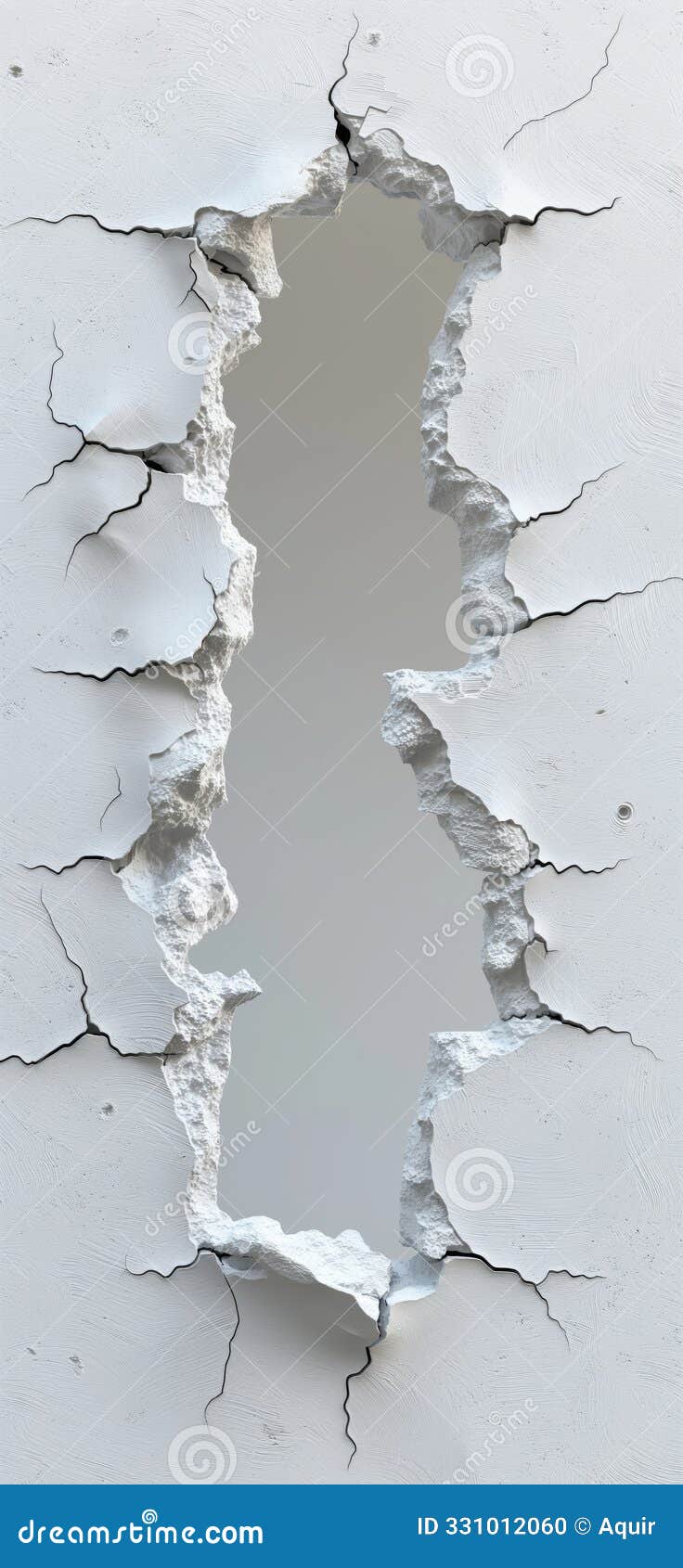 Hole in a Wall. Hole Broken in a White Wall Stock Illustration ...