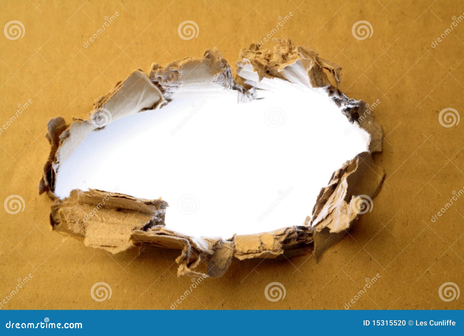 Hole in cardboard stock photo. Image of cardboard, studio - 15315520