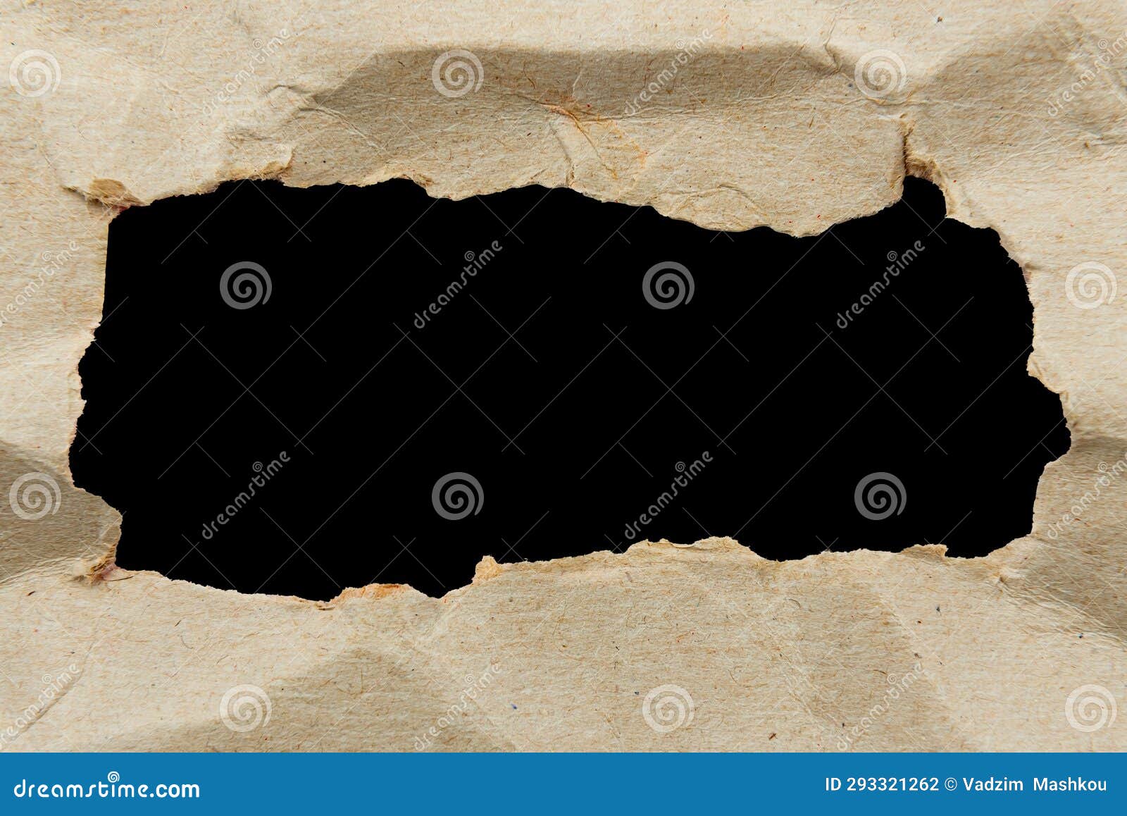 A Hole in Cardboard or Paper. a Torn Piece of Paper Stock Photo - Image ...