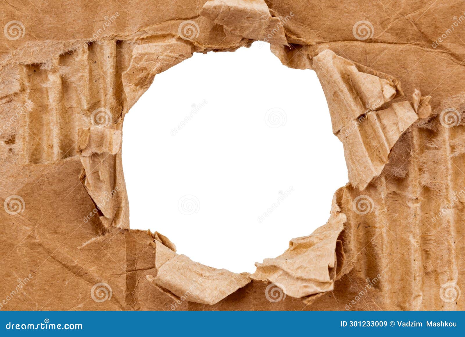 Hole in Cardboard. a Torn Piece of Cardboard or Paper Stock Image ...