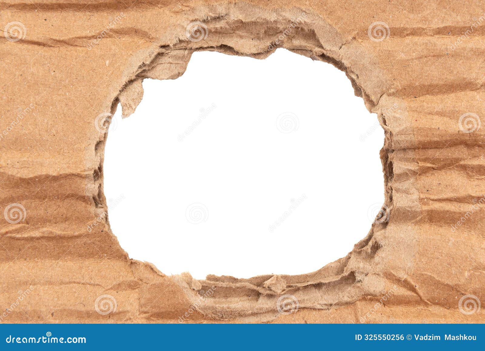 Hole in Cardboard. a Torn Piece of Cardboard or Paper Stock Photo ...