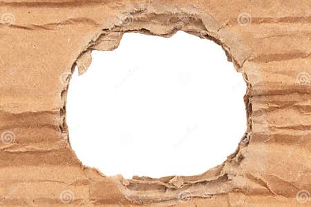 Hole in Cardboard. a Torn Piece of Cardboard or Paper Stock Photo ...
