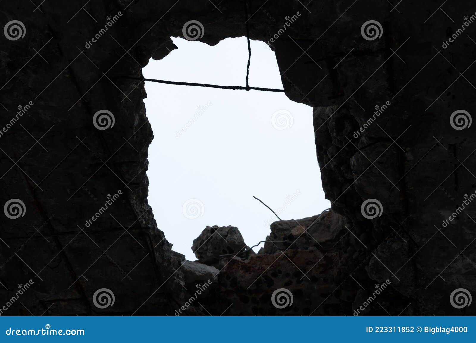 Hole in the Ceiling.Consequences of War. Stock Photo - Image of broken ...