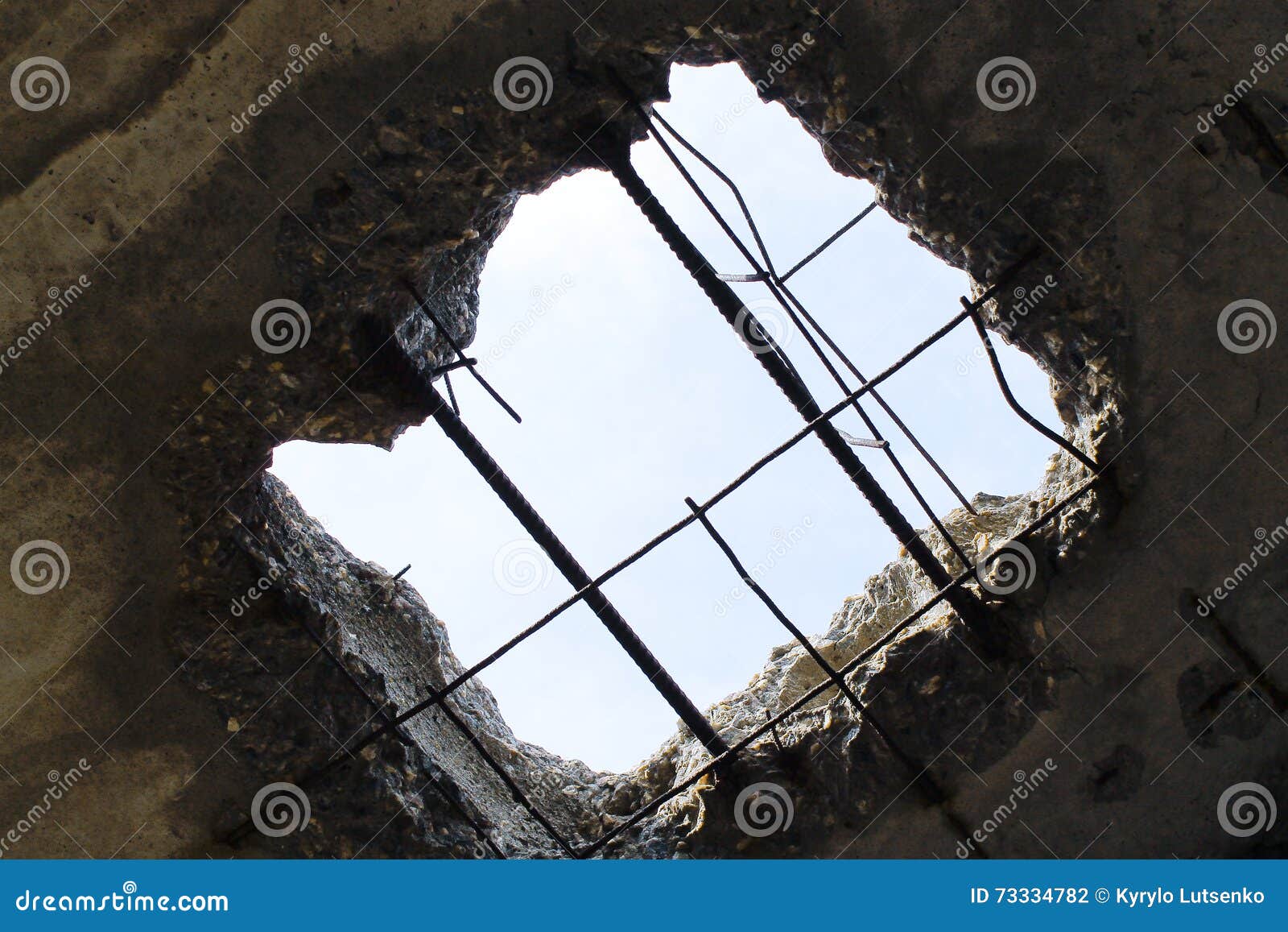 The hole stock photo. Image of armature, damage, ceiling - 73334782