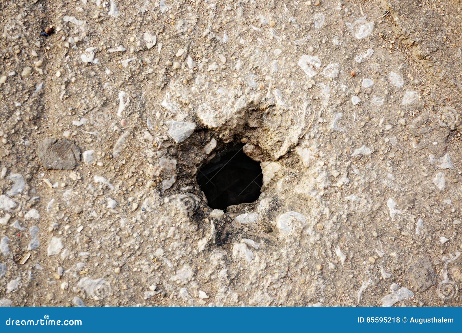 A Hole in the Cement Concrete Wall Stock Photo - Image of dirty ...