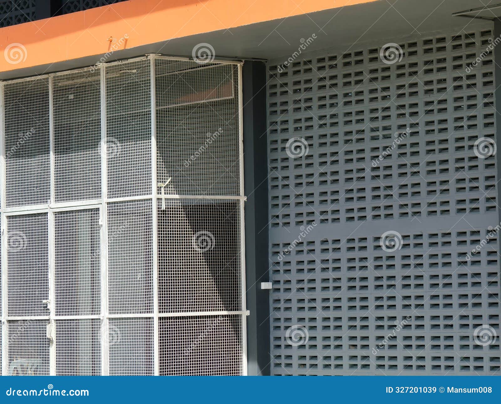 Hole on Cement Wall in the Building Stock Image - Image of glass ...