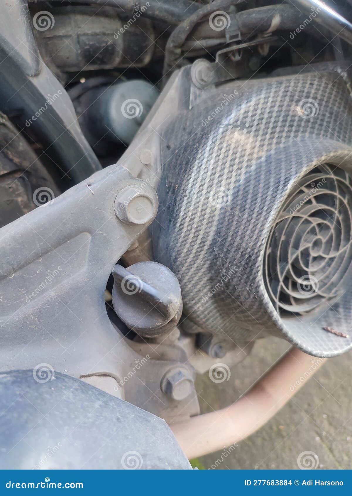 Hole for Changing Engine Oil on Automatic Motorbikes Stock Photo ...