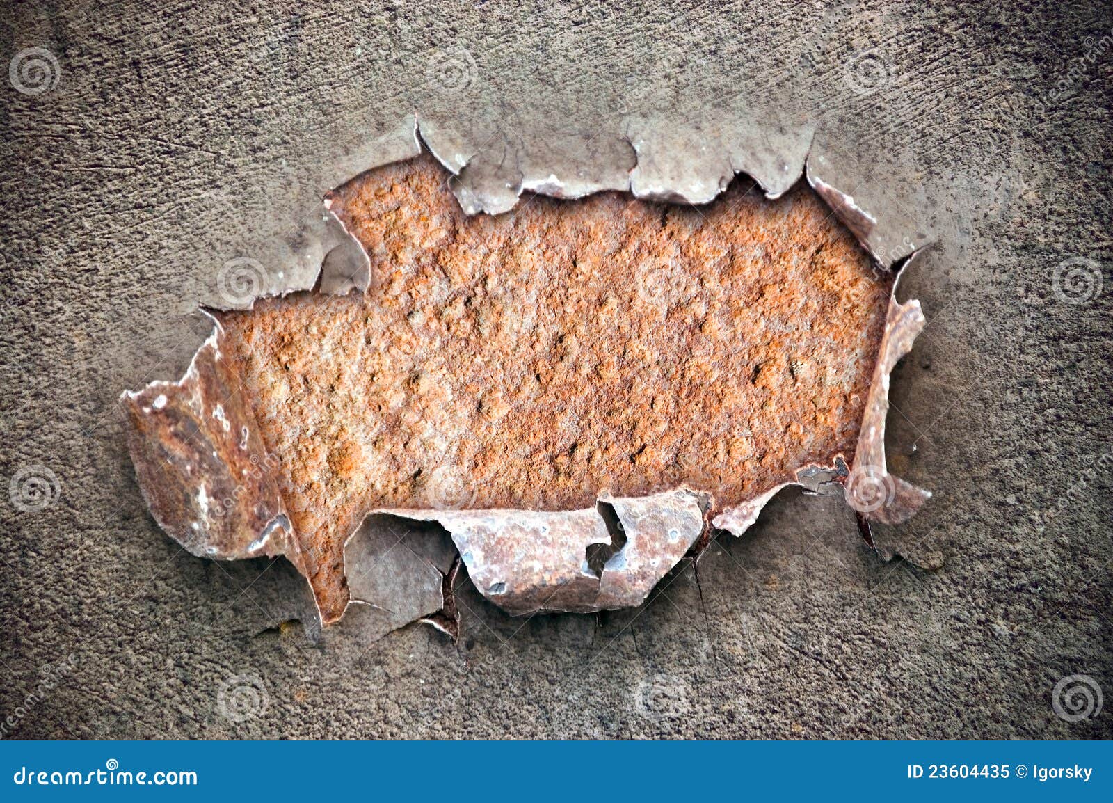 Hole on Chipped Paint with Rusty Metal Texture Stock Image - Image of ...