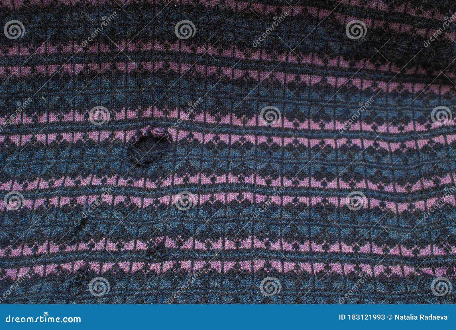 A Hole In Clothing Made Of Wool. Concept Of Defect, Marriage Or Insect ...