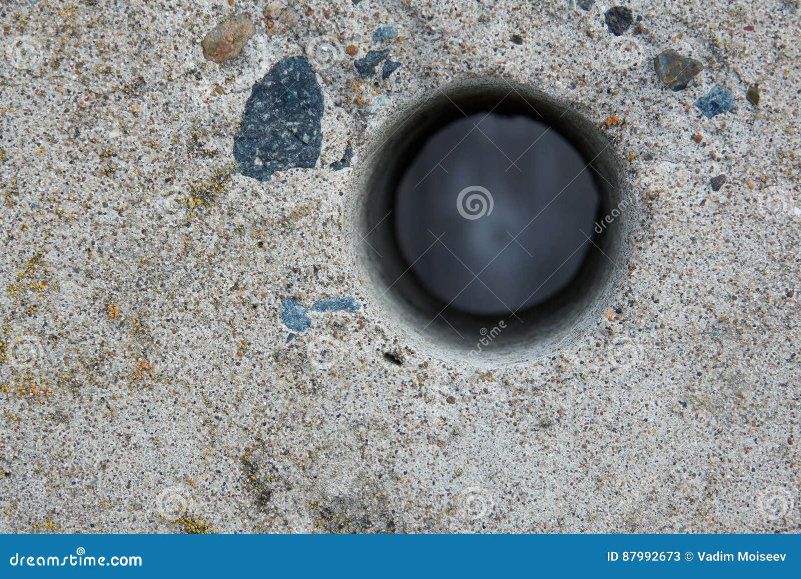 Hole in a concrete fence. stock image. Image of design - 87992673
