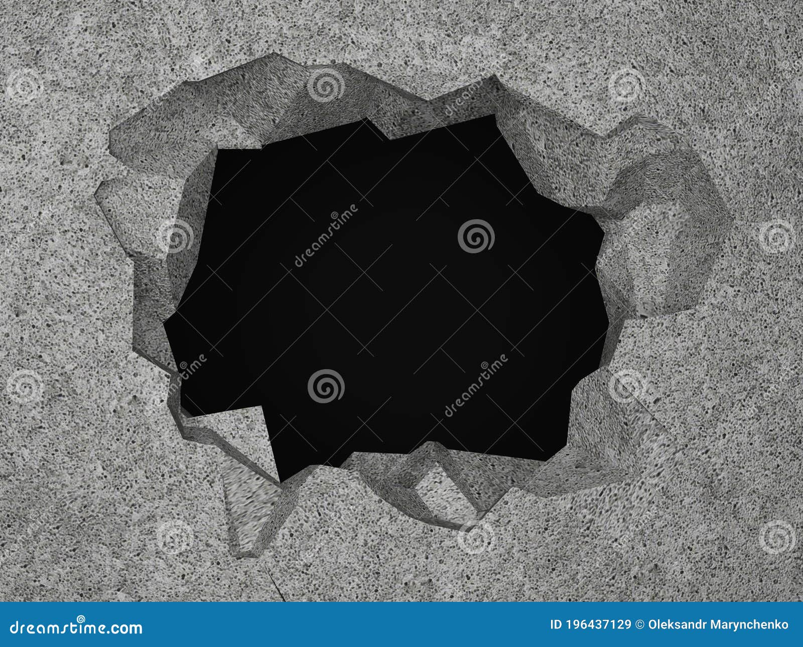 A hole in a concrete wall stock illustration. Illustration of crack ...
