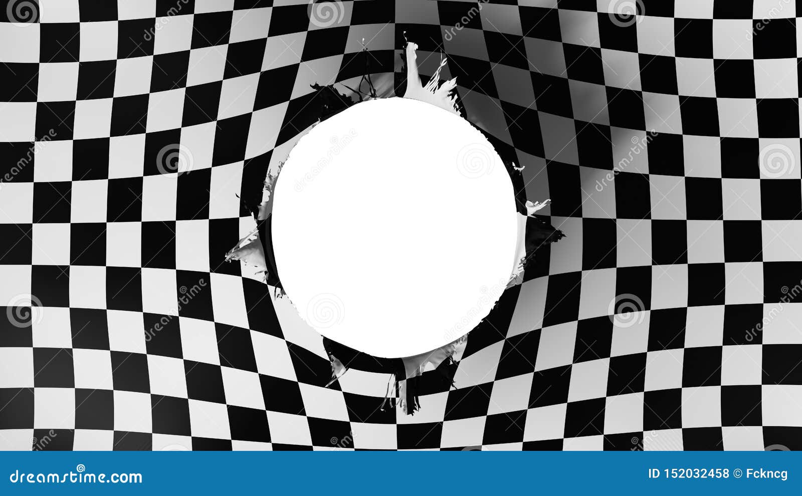 Hole Cut in the Flag of Checkered Stock Illustration - Illustration of ...