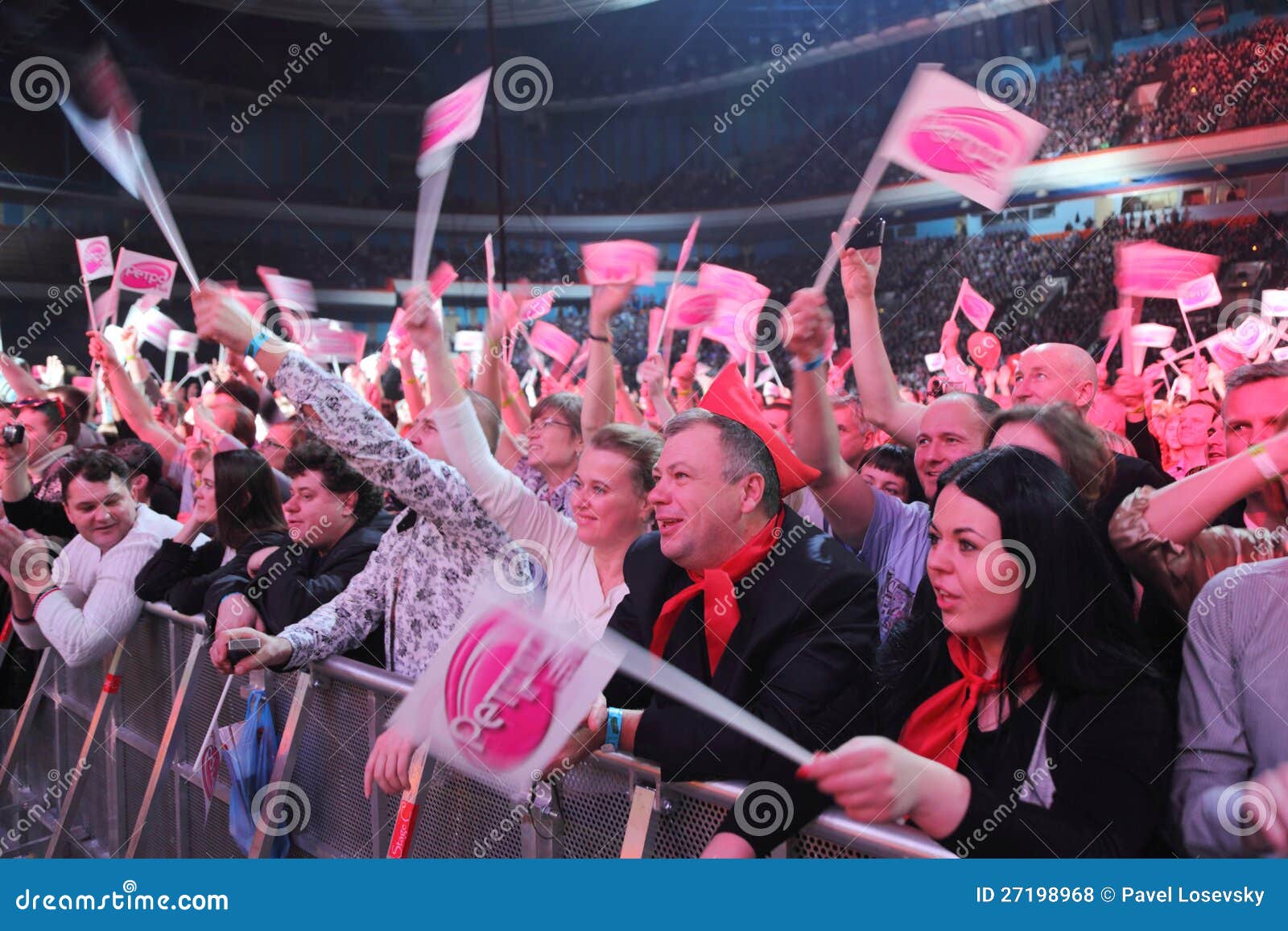 Hole with Fans, Flags on Concert Editorial Stock Photo - Image of ...