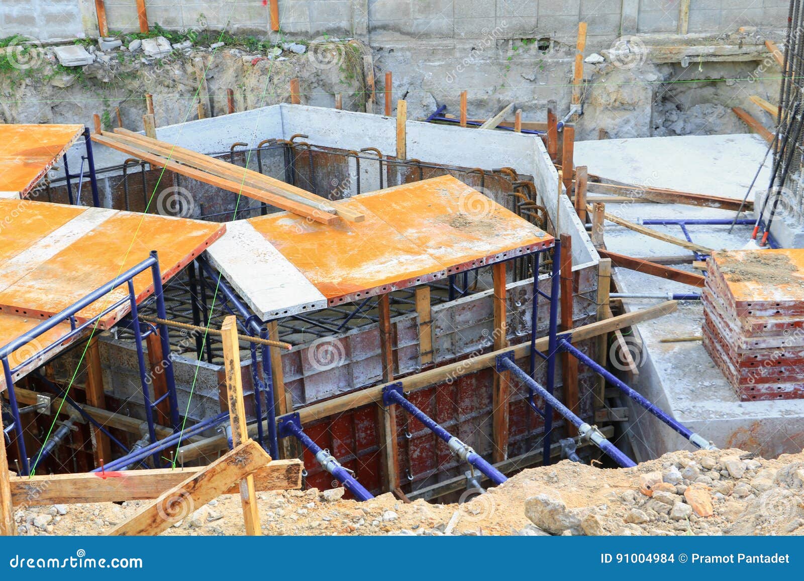 Hole of Foundation Construction Building Site Making Stock Photo ...
