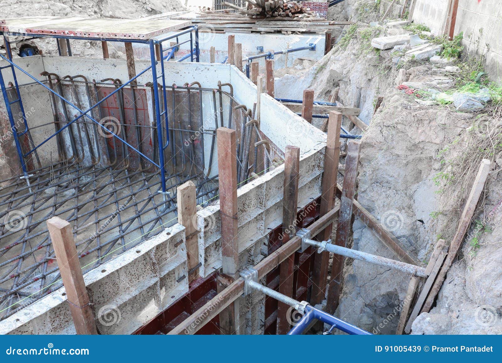 Hole of Foundation Construction Building Site Making Stock Image ...