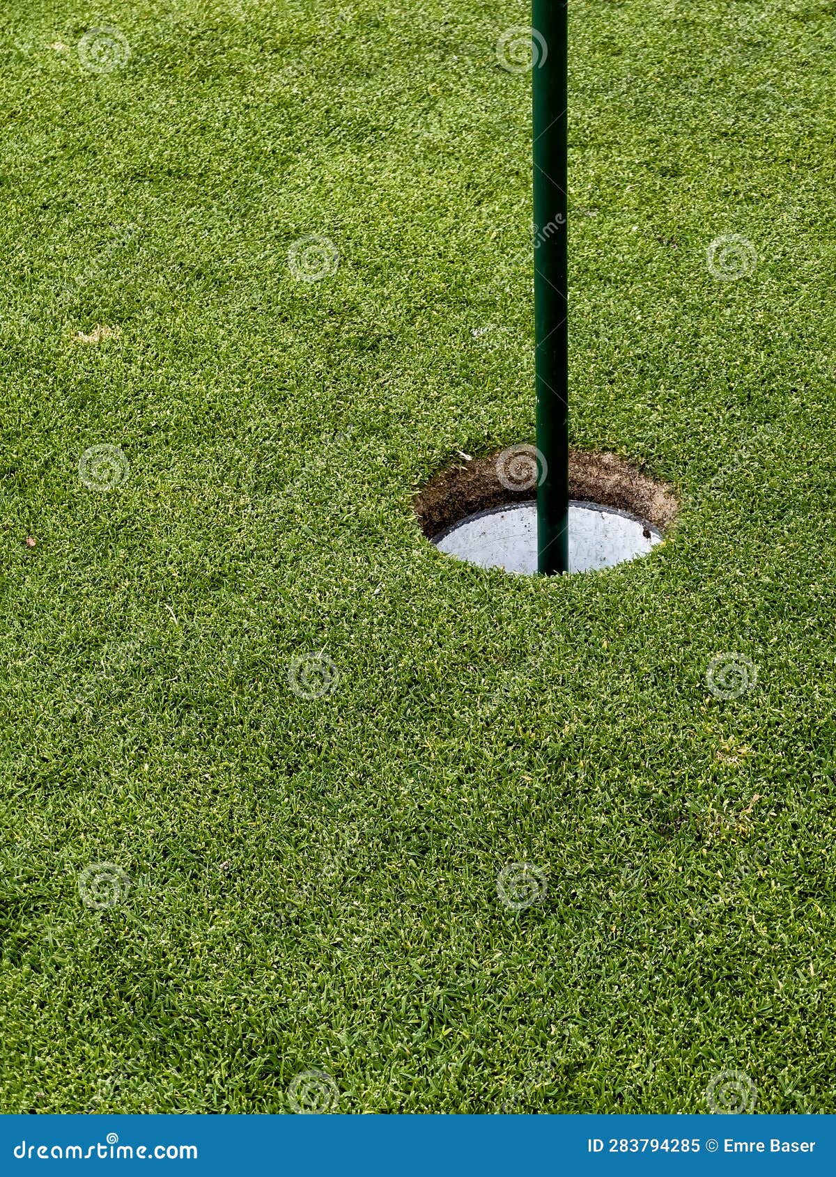 Hole on a Golf Course with a Pole Stock Image - Image of hobbies, putt ...
