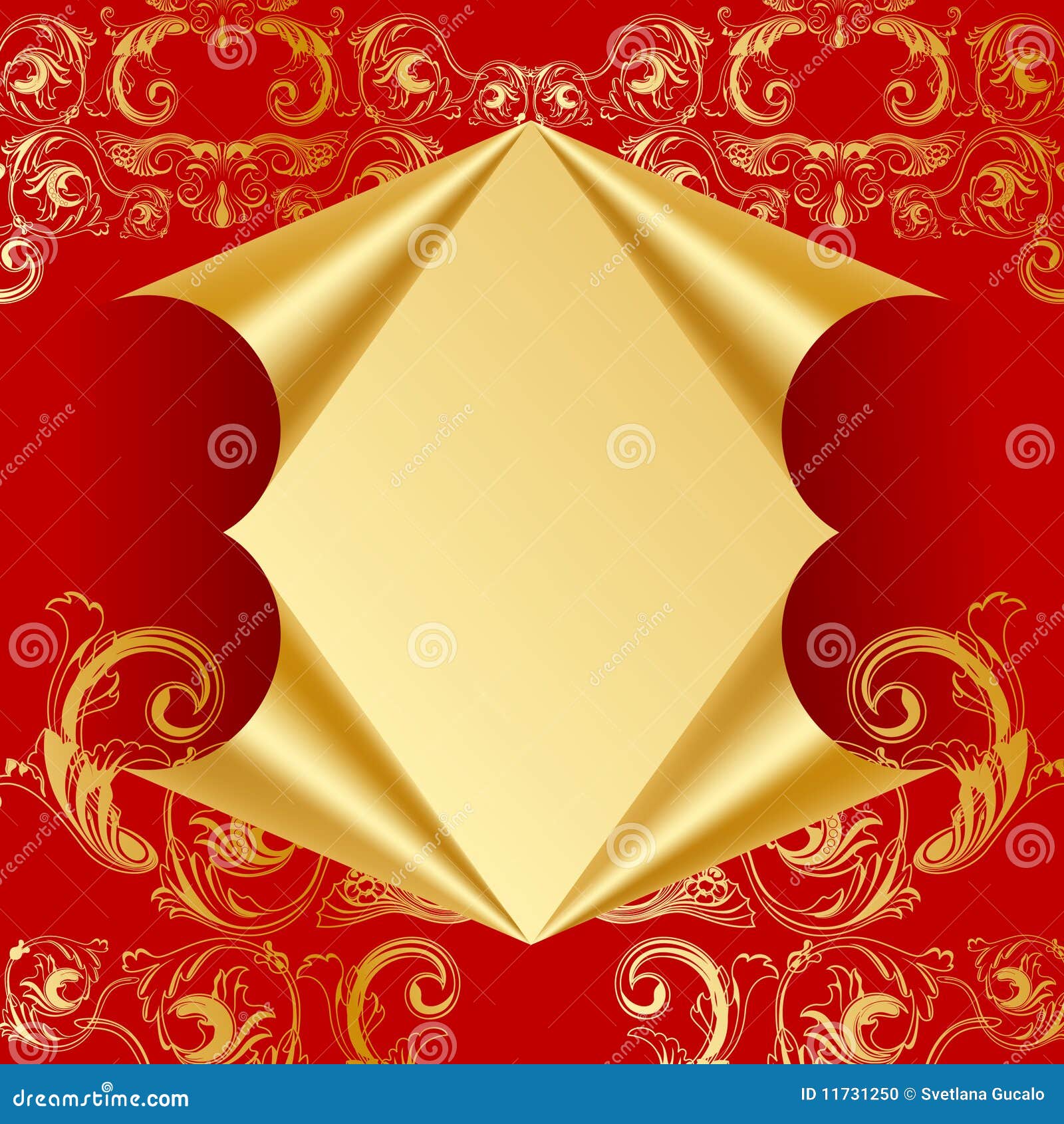 Hole in Luxury Golden Paper Stock Vector - Illustration of graphic ...