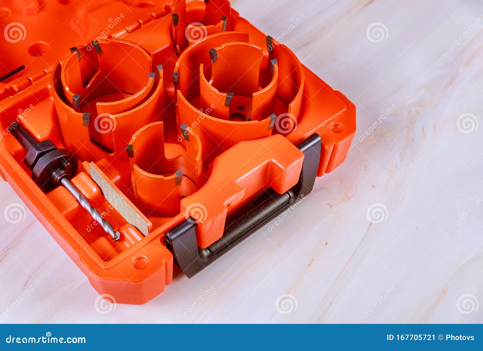 A Device for Making Holes in Wood Using a Duty Drill Bits Stock Image ...