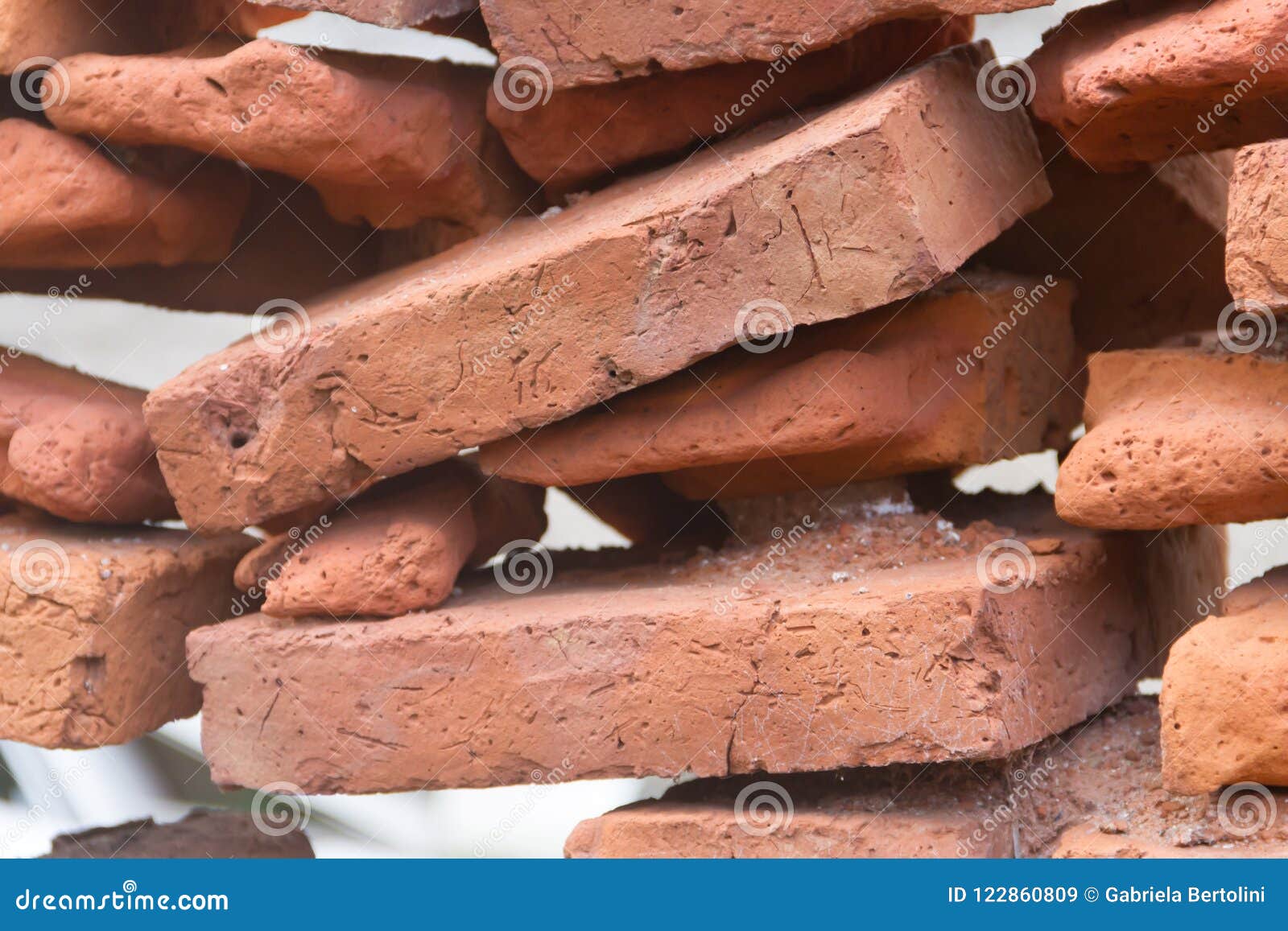 Bricks of the Old Collapsed Wall Stock Image - Image of severe, hole ...