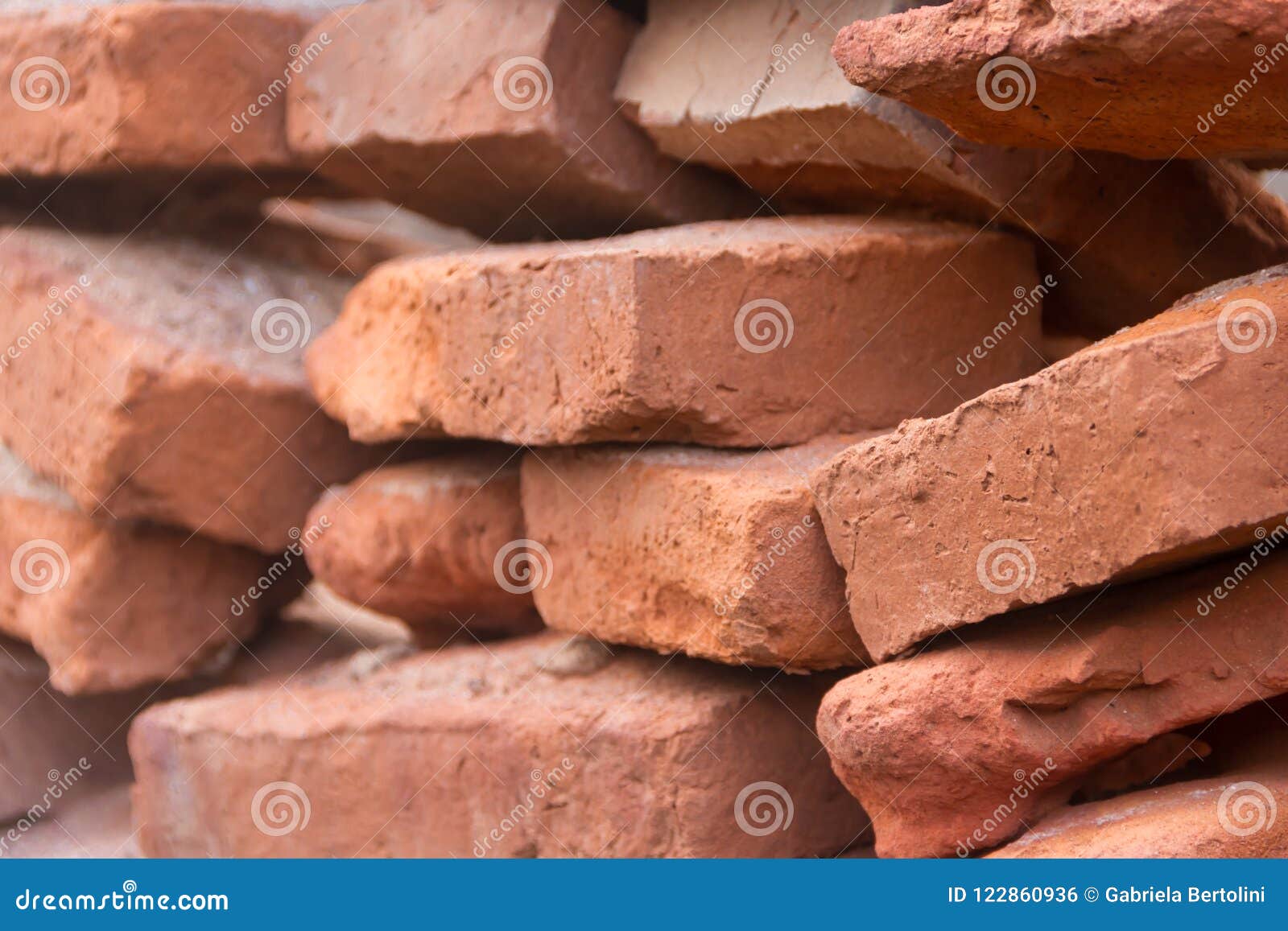 Bricks of the Old Collapsed Wall Stock Photo - Image of brick ...