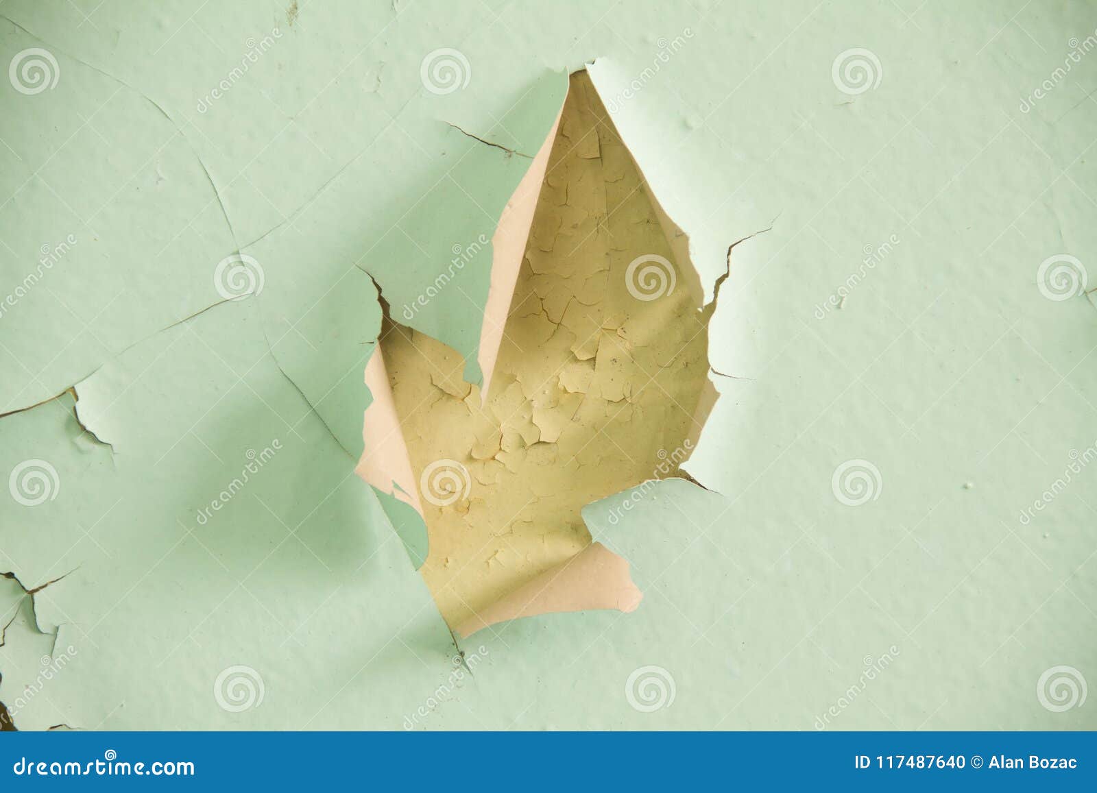 A Hole in Old Paint Peeling and Cracked Stock Photo - Image of paint ...