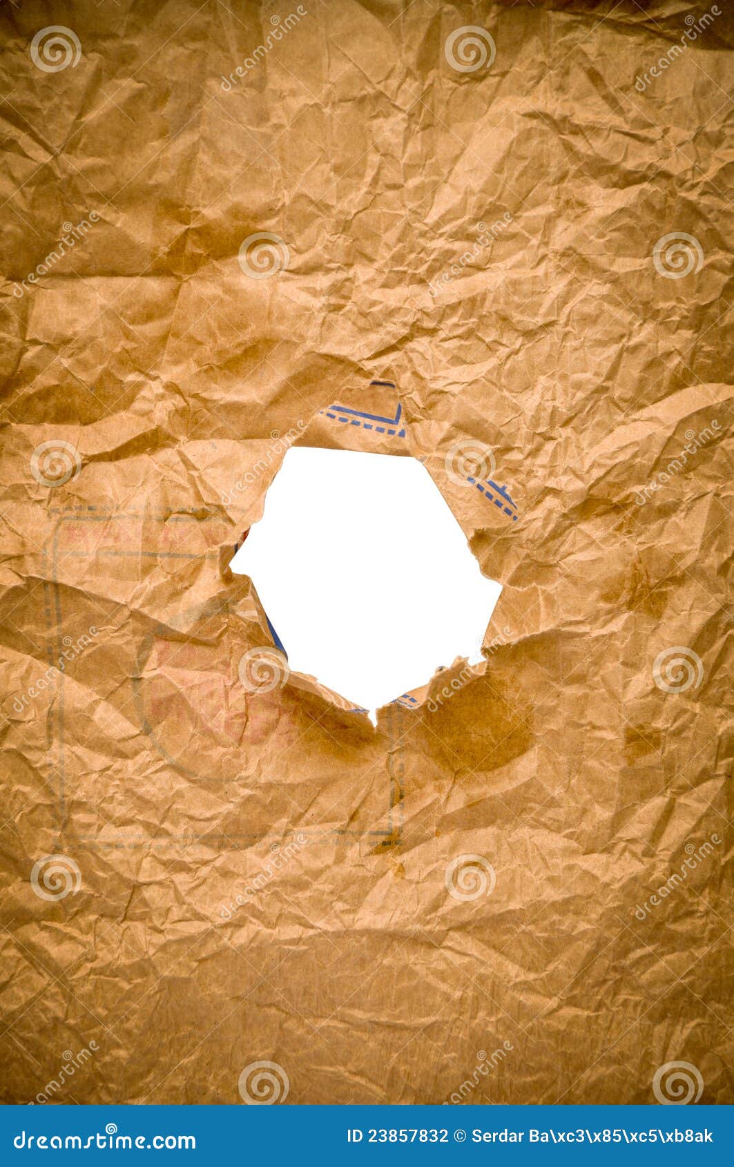 Hole in paper stock photo. Image of banner, edge, moving - 23857832