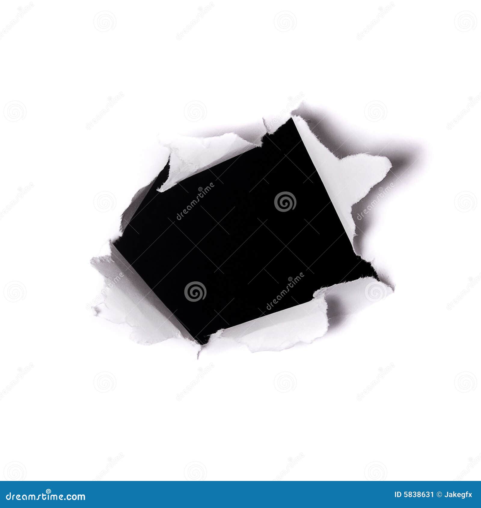 Hole in the paper stock image. Image of emergence, idea - 5838631